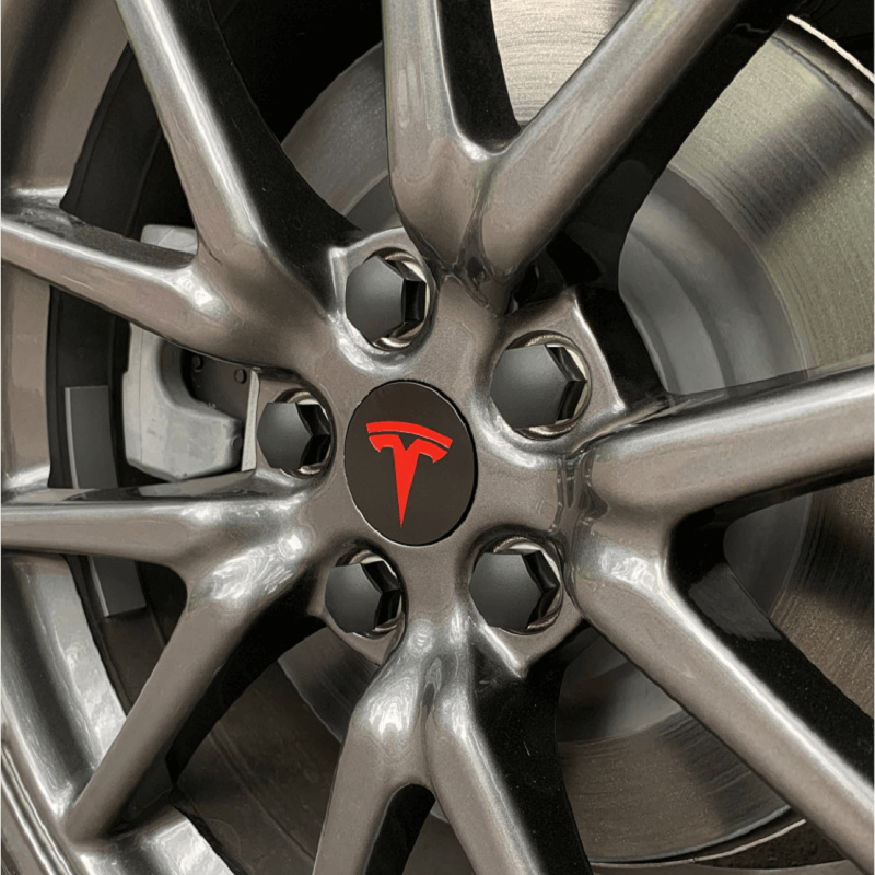 Tesla Wheel Caps MUGE RACING Wheel Center Cap & Lug Nut Kit For Tesla ...